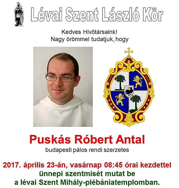 Puskás Róbert Antal szentmiséje a lévai Szent Mihály-plébániatemplomban ...